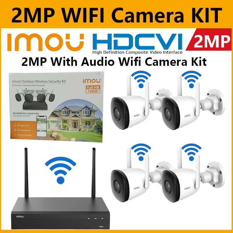 Imou CCTV Wifi Kit 4CH NVR 4 Camera CCTV Package All Bullet With Audio ...