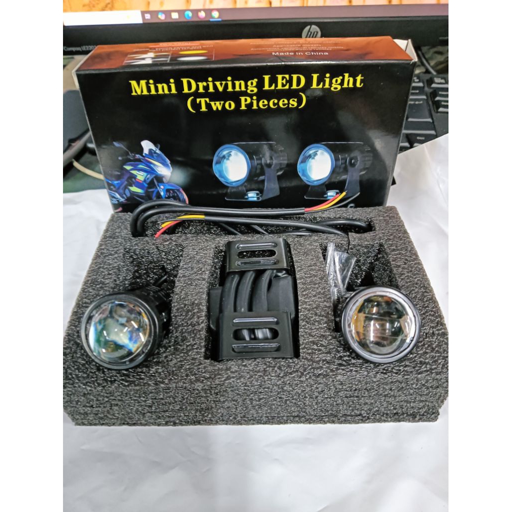 MINI DRIVING LIGHT (two pieces)(2 color white + yellow) free three way ...