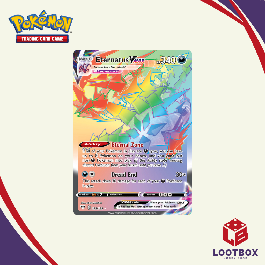 Pokemon Card Game: Eternatus VMAX (Secret Rare) - Darkness Ablaze ...