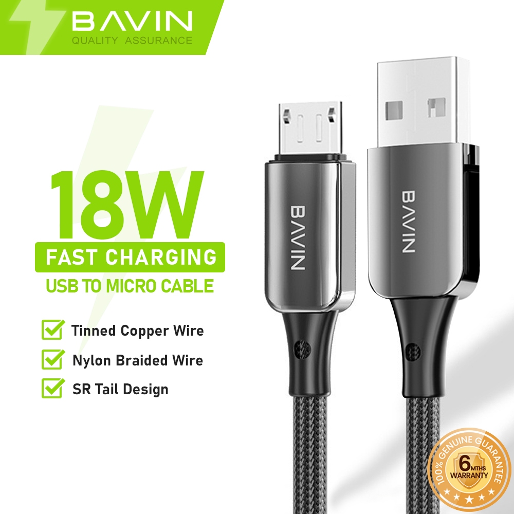 BAVIN CB250 18W Fast Charging Nylon Braided Cable Durable & Safe for ...