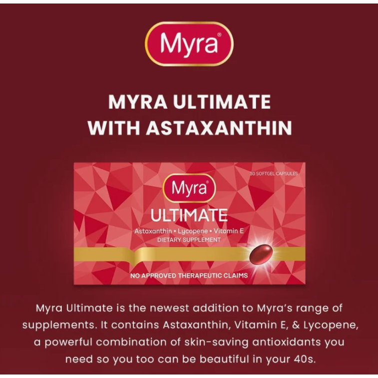 100% Original Myra Ultimate with Astaxanthin 100 softgel capsule/box | Shopee Philippines