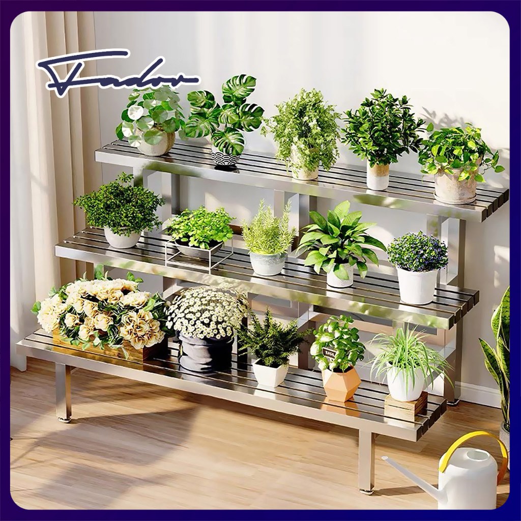 Fador Stainless Steel Plant Stand Flower Pot Display Rack Indoor ...