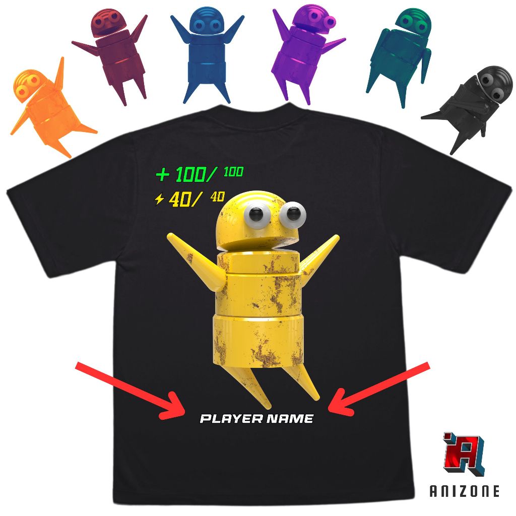 ANIZONE YELLOW R.E.P.O. (REPO) Poses - Custom T-shirt - Add your player ...