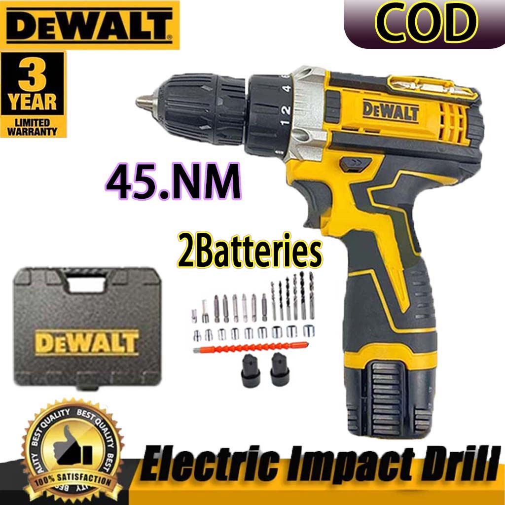 DeWalt 36V Cordless Drill Dual Speed With 2 Li-ion Batteries and ...