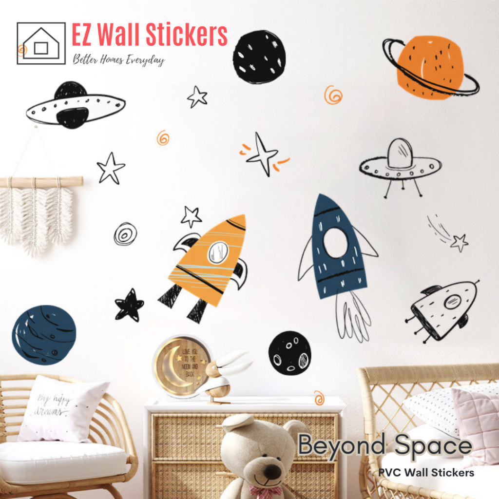 EZ Wall Beyond Space Reusable Vinyl Wall Stickers | Shopee Philippines