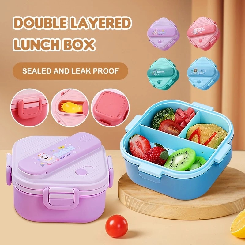 New Student Lunch Box Japanese Bento Box Sealed Double Layer Lunch Box ...