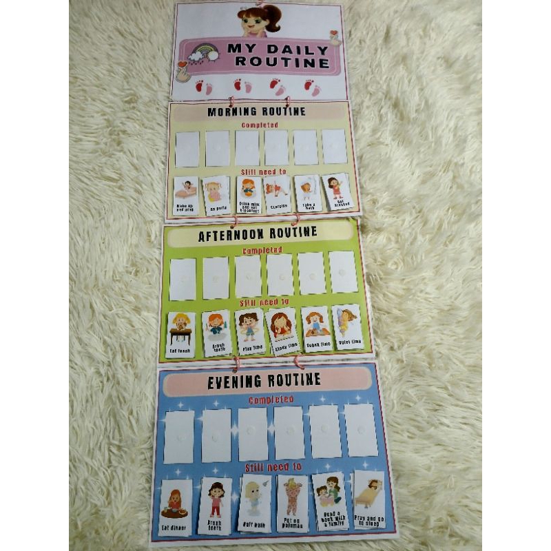 My Daily Routine Chart, Kids Home Daily Routine | Shopee Philippines