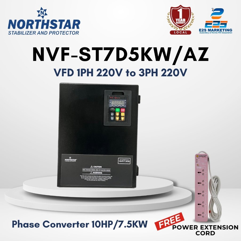 Northstar VFD 1PH 220V to 3PH 220V Phase Converter 10HP 7.5KW 32A NVF ...