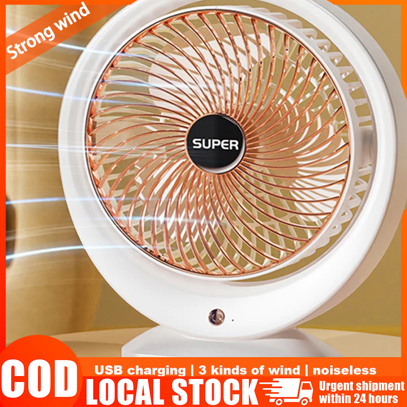 Electric fan rechargeable Wind High Speed desktop fan usb with power ...