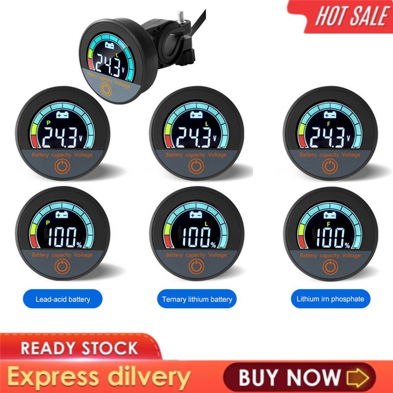 Waterproof LED Digital Display Voltage Gauges Round Panel Car ...