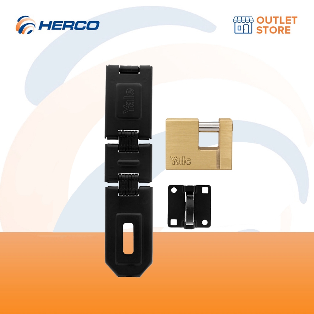 Yale VP124/60/110/HSP Brass Shutter Padlock W/Hasp INV-NFM (Damage ...