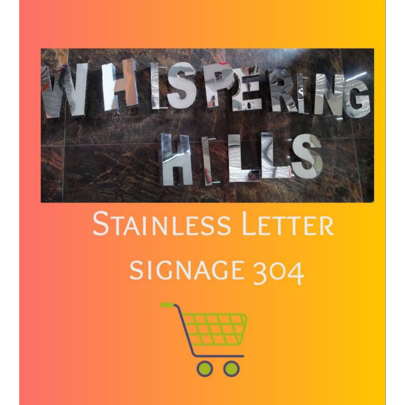 Stainless Steel letter signage 304 wall mount 5inch height per piece ...