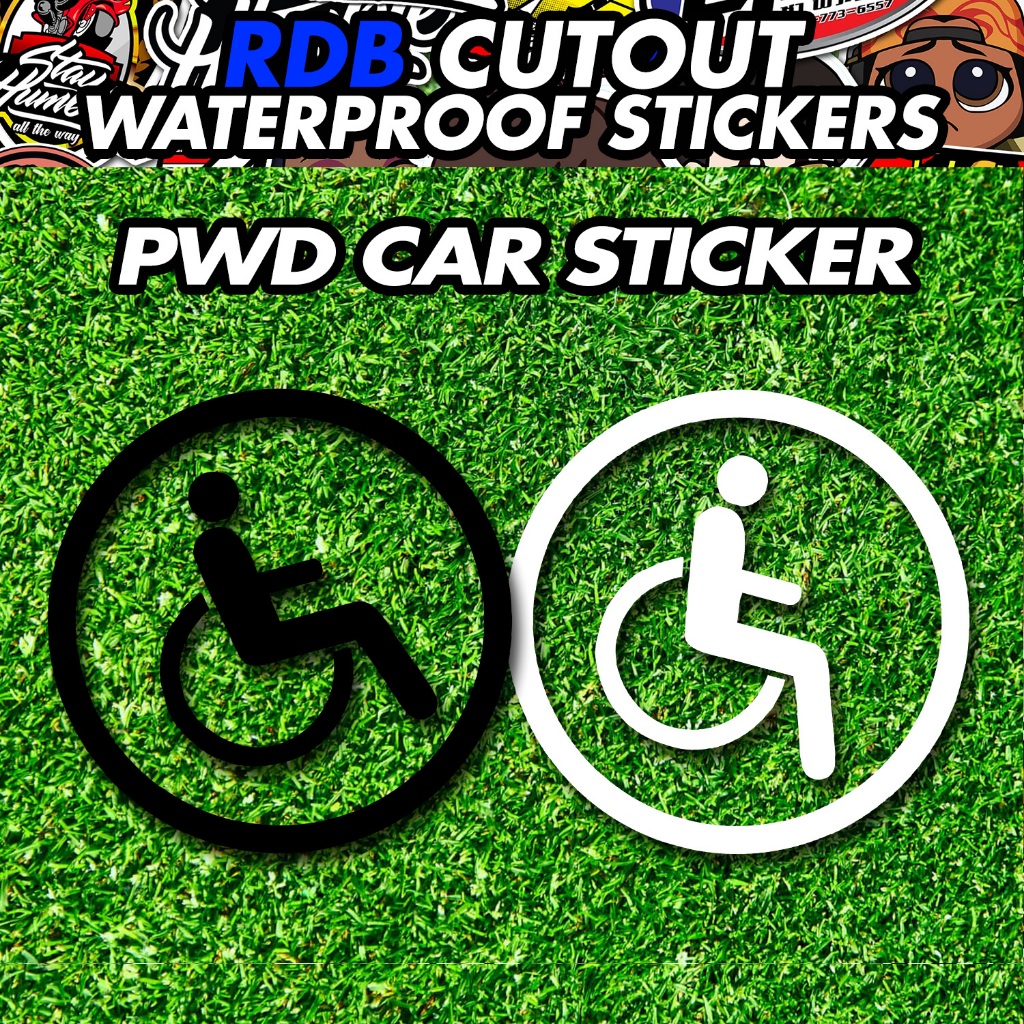 PWD Persosn With Disabilities Car Sticker Waterproof Cutout Decal Vinyl ...