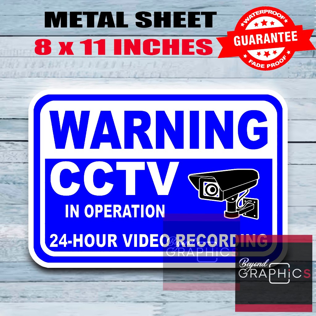 BG CCTV Operation Sign PVC Sticker Metal Sheet | Shopee Philippines