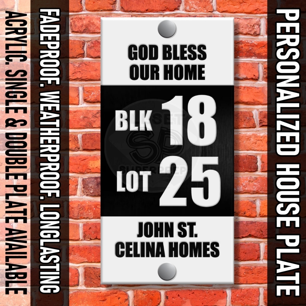PERSONALIZED HOUSE ADDRESS PLATE Design 8 | Home Number Sign Block Lot ...