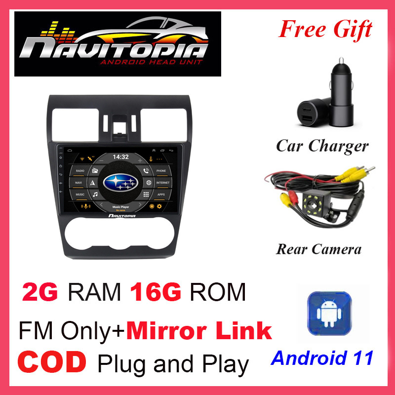NAVITOPIA Android Car Head Unit Monitor Radio Stereo for Subaru Forster ...