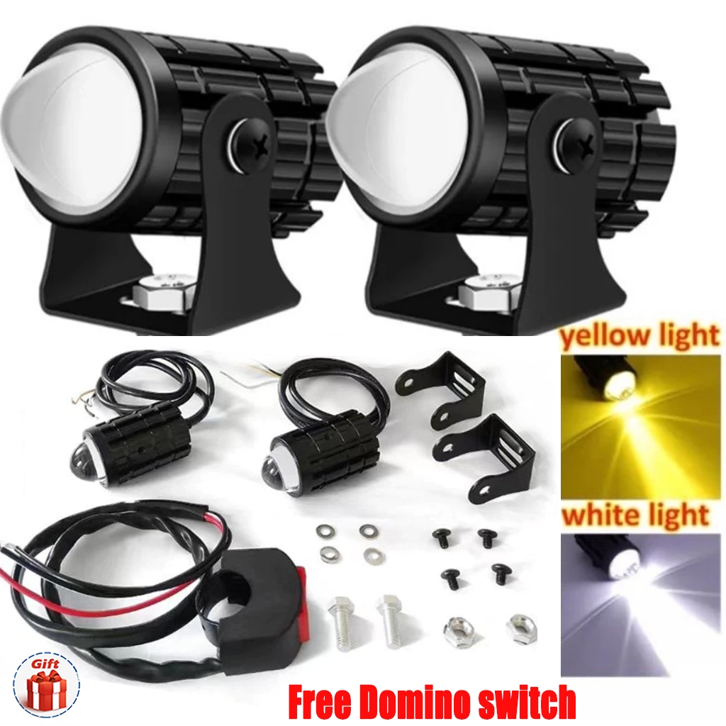 (2PCS) Motorcycle Mini Driving Lights Warranty Waterproof High Low ...