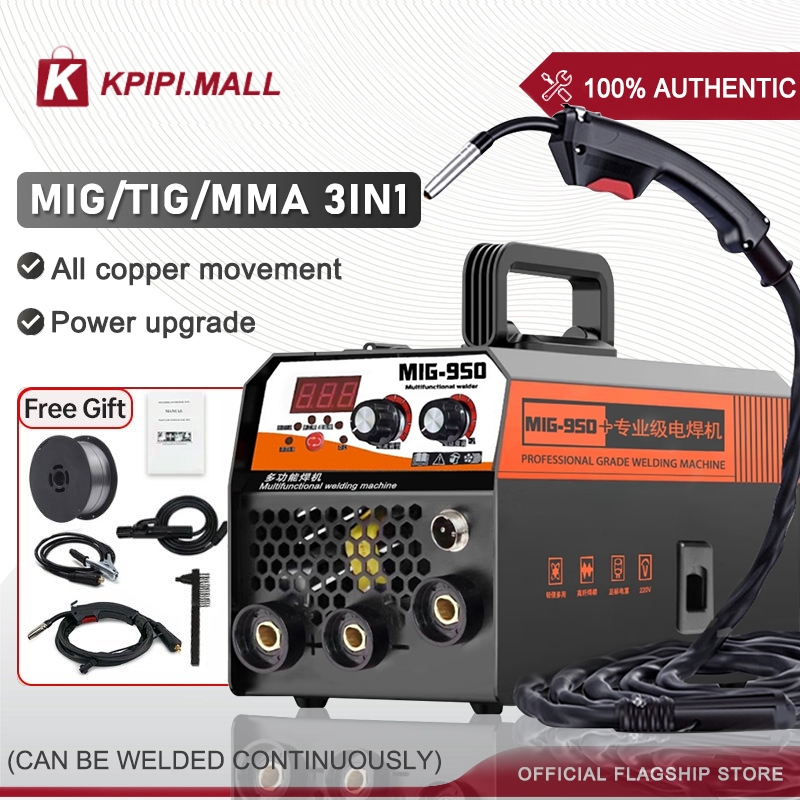 MIG 950 Welding Machine Portable MIG/TIG/MMA 3 In 1 Gasless Welder IGBT ...