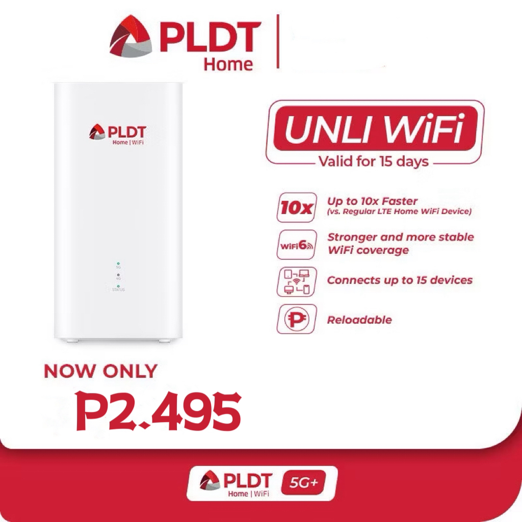 PLDT Home Prepaid Wifi Free 15Days Unli WIfi 5G+ Up To 10X Faster ( Brand New) | Shopee Philippines