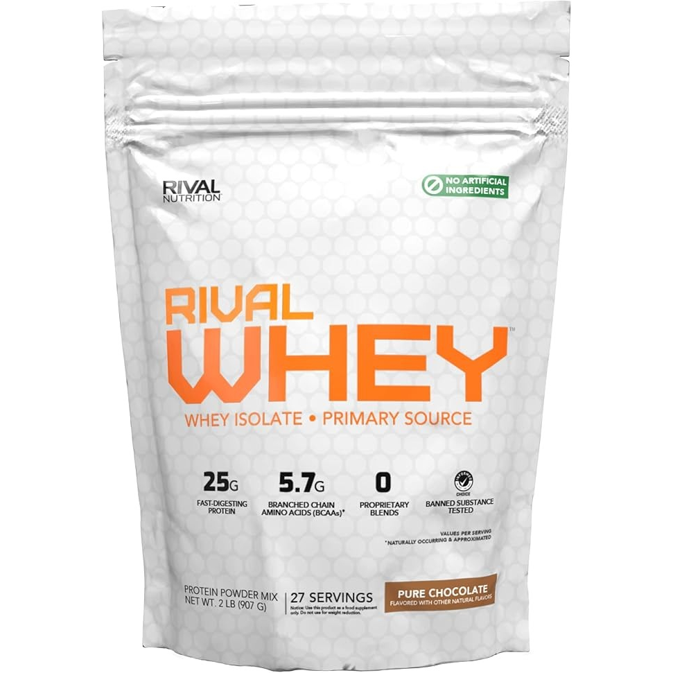 Rival Nutrition Rival Whey Naturally Flavored 2lb 25g Protein ...