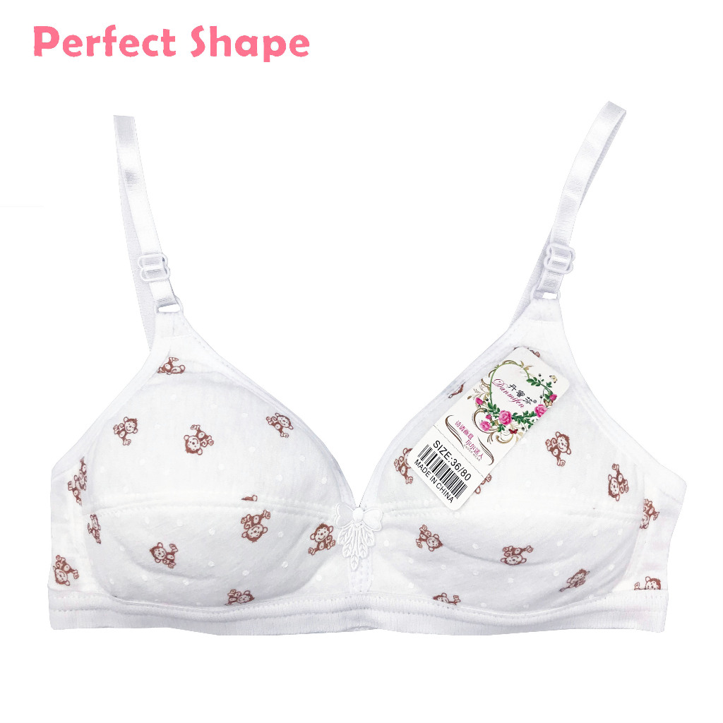 Perfect Shape Cup AA Teens Beginner Bra with Print Soft Cotton Pad ...
