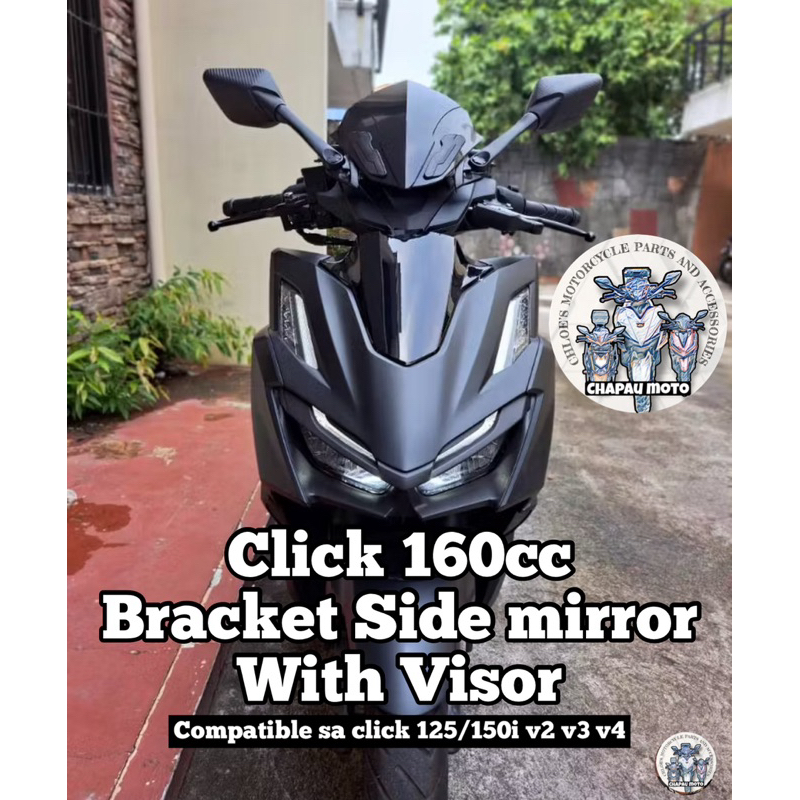 Honda Click 160 Bracket Side mirror with visor | Shopee Philippines