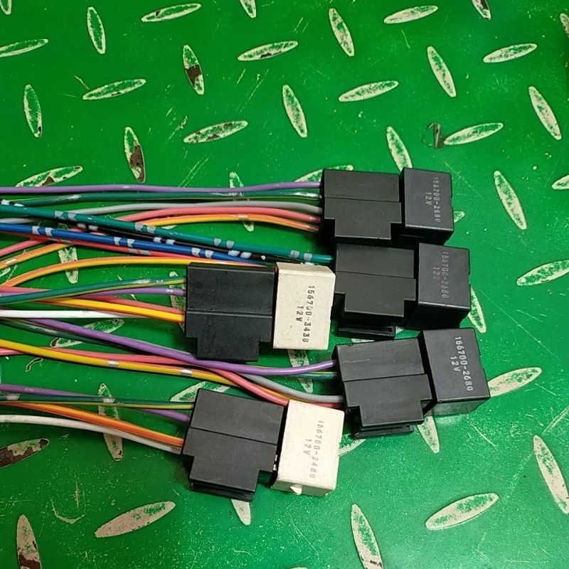 (1SET) ORIGINAL DENSO RELAY &SOCKET WITH AUTO WIRE #16 30A 4PIN WHITE ...