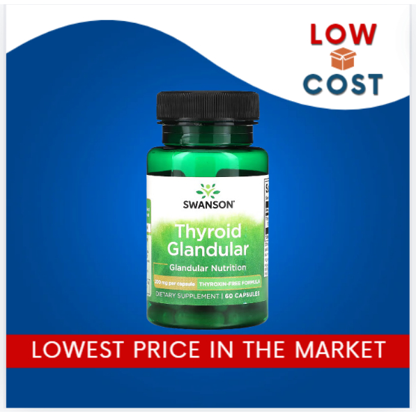 LowCost PH| Swanson, Thyroid Glandular, 200 mg, 60 Capsules | Shopee ...