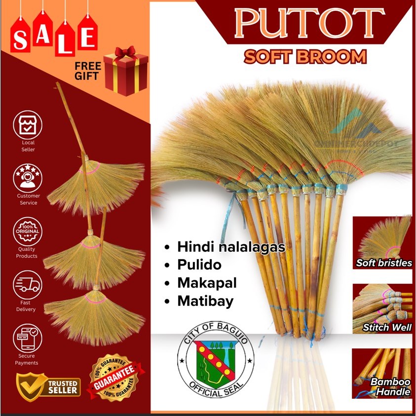Putot Soft Broom Walis Tambo Makapal & Matibay with Cartex Bristles ...