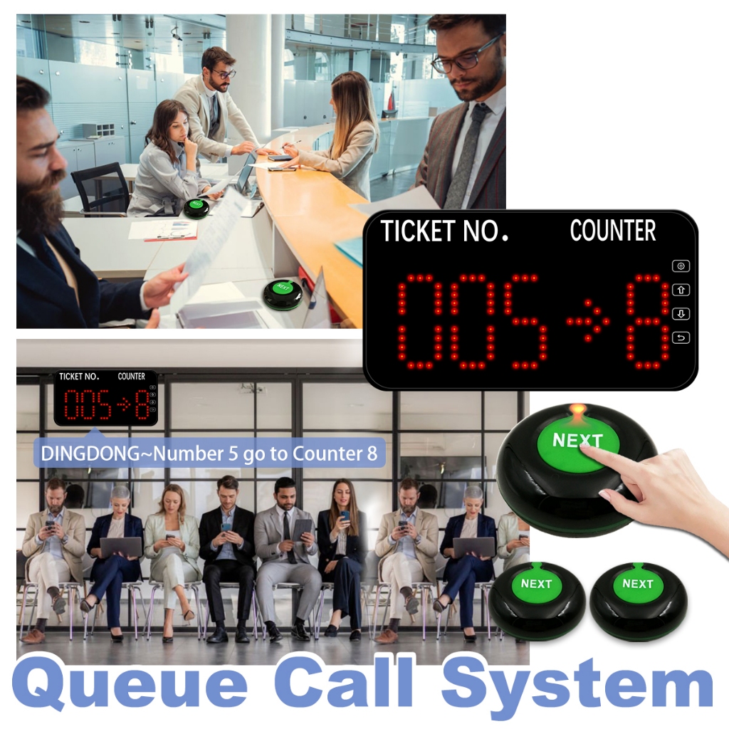 Queue wireless calling system for Restaurant Clinic Bank Pager Long range waiting number 3 ...
