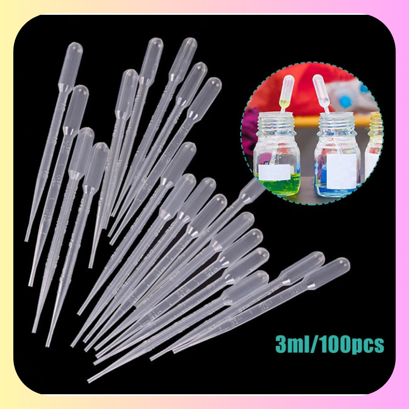 100Pcs 3ml Disposable Dropper Transfer Pipettes Non-toxic Clear ...