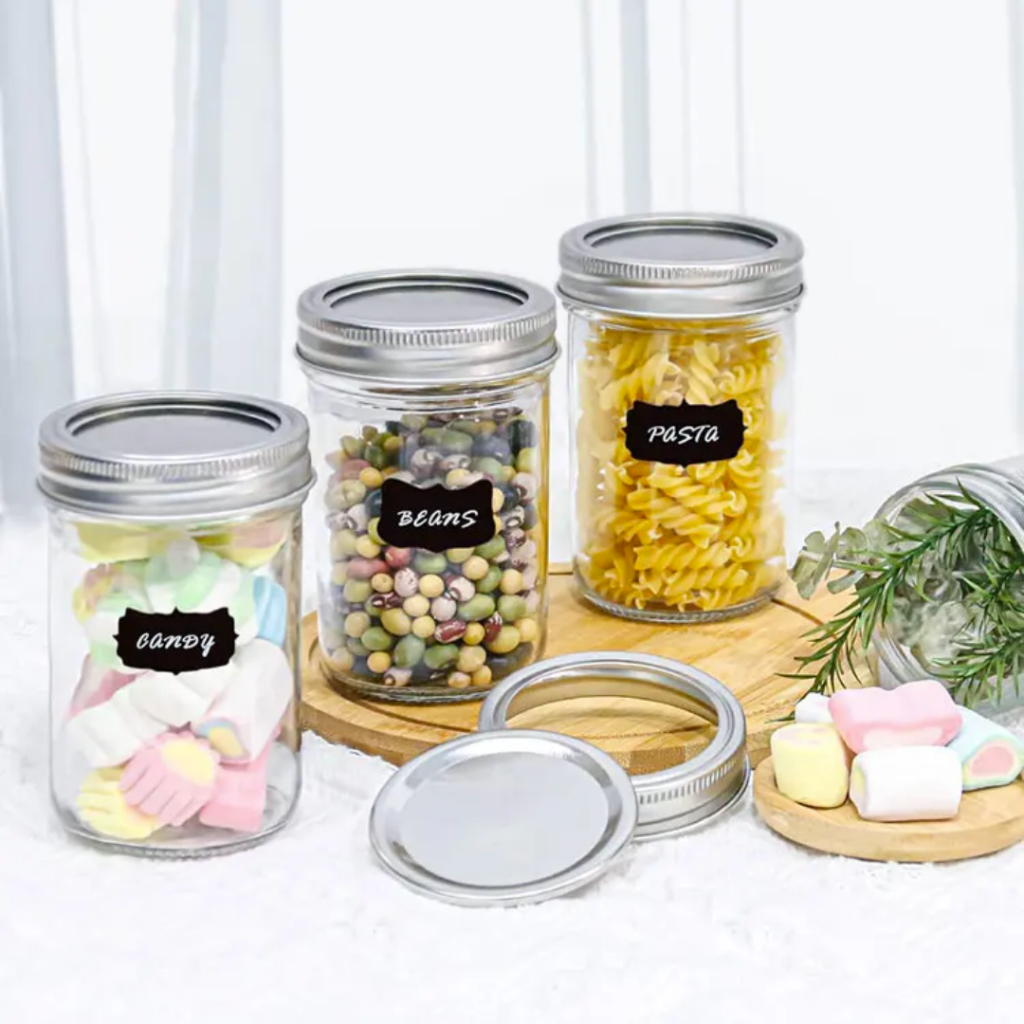 Glass Mason Canning Jars Jelly Jars With Metal split Lids 3pack 240ml ...