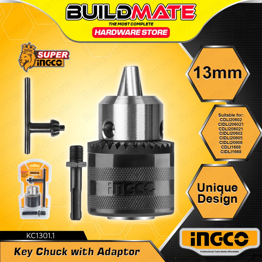 BUILDMATE Ingco Drill Key Chuck with Adaptor 13mm Keyed Drill Chuck ...