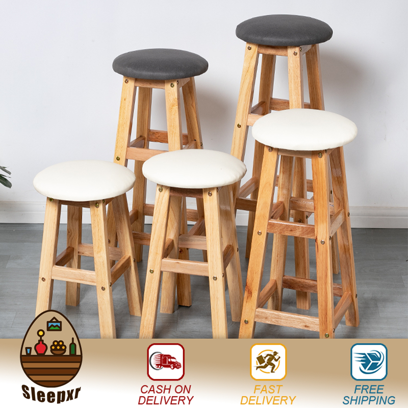 45/50/60/70/80cm Solid Wood Soft Cushion Highchair Modern Home Bar ...