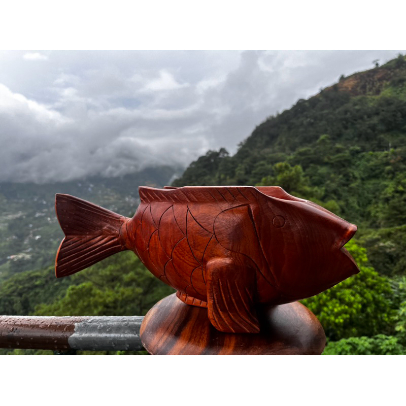 HAND CARVED FISH BOWL TABLE TOP DISPLAY | Shopee Philippines