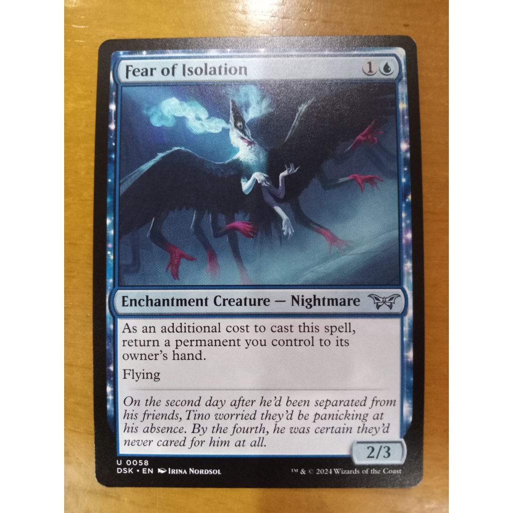 MTG Fear of Isolation Uncommon DSK Duskmourn: House of Horror Magic the ...