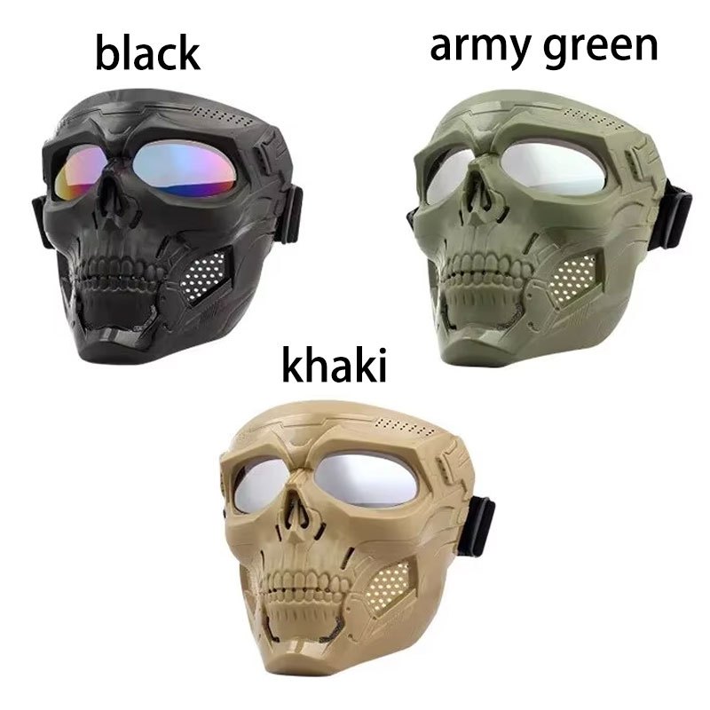 Outdoor Riding Windproof Helmet Skull Mask Reinforced Lens Motorcycle ...