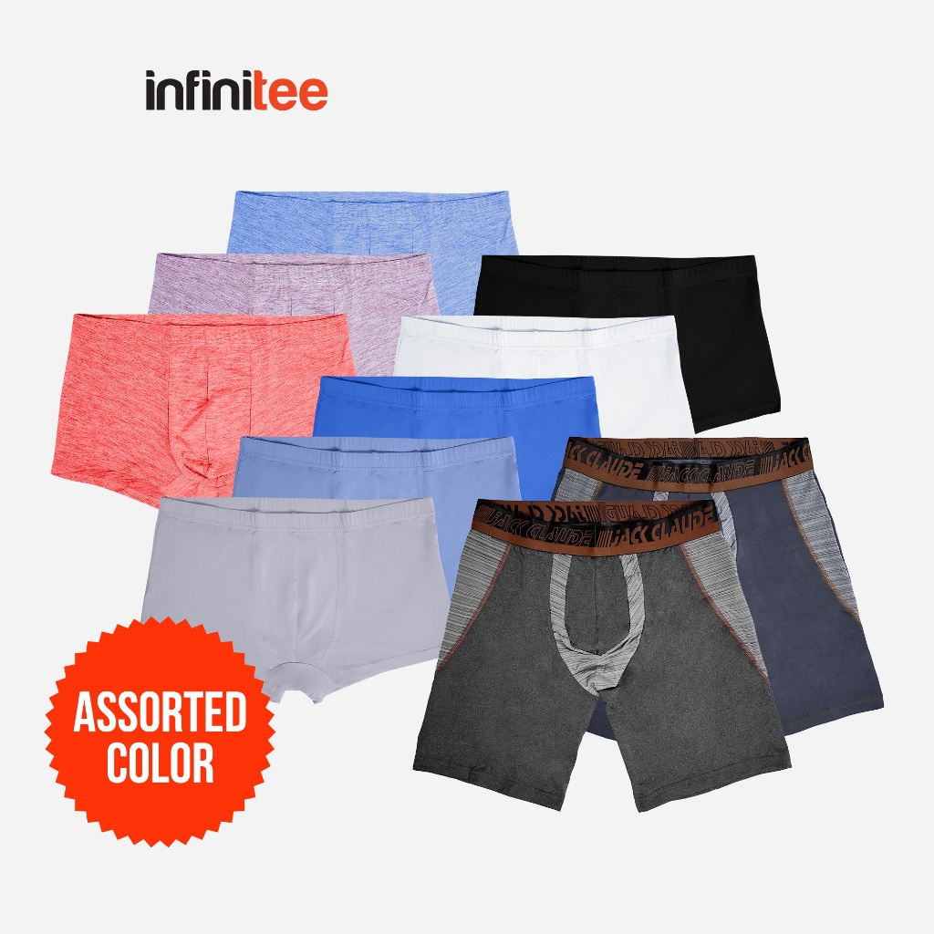 Infinitee Ice Silk Boxer Brief and Biker Shorts For Men Random Colors ...