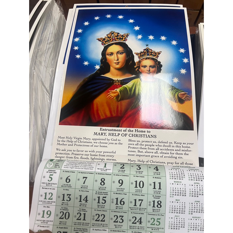 Mary Help Of All Christian Wall Calendar 2026 | Shopee Philippines