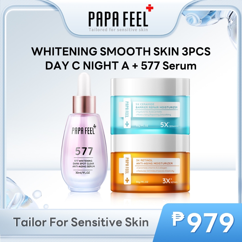 PAPA FEEL 3X Retinol Firming Moisturizer 5X Ceramide Barrier Moisturizer 577 VC Dark Spot Serum ...