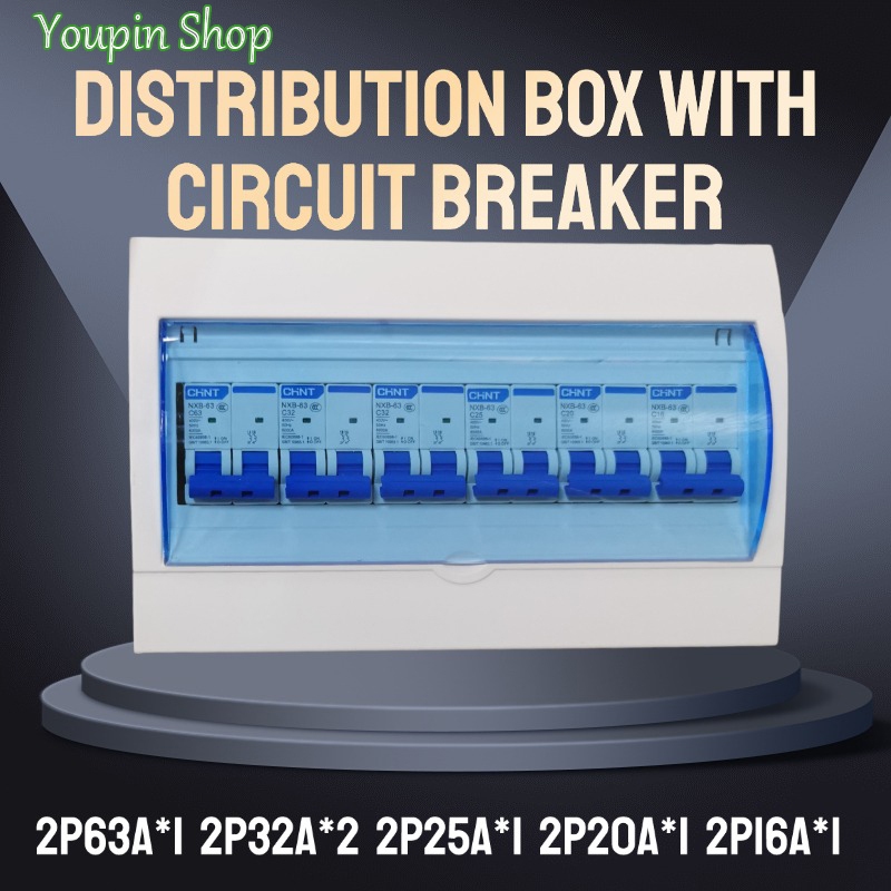 12 Loop Distribution Box With 2P Circuit Breaker Panel Box Combined Household Switch Control Box ...