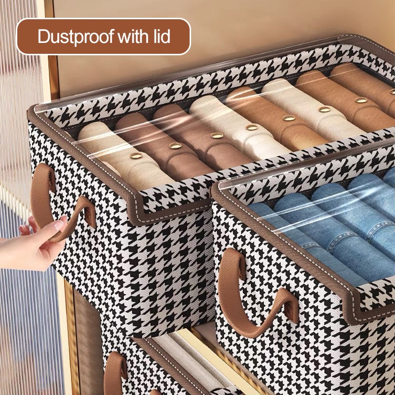 Extra Large Clothing Storage Box With Lid Foldable Waterproof Clothes ...