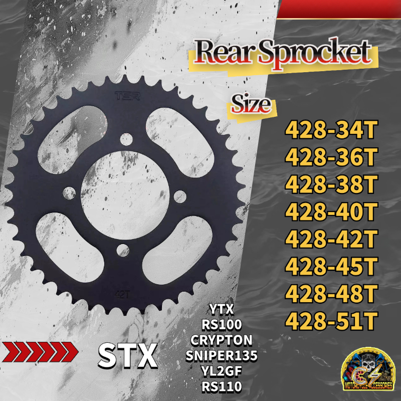 CS Motorcycle rear sprocket YTX RS100 STX Crypton Sniper135 YL2GF RS110 ...