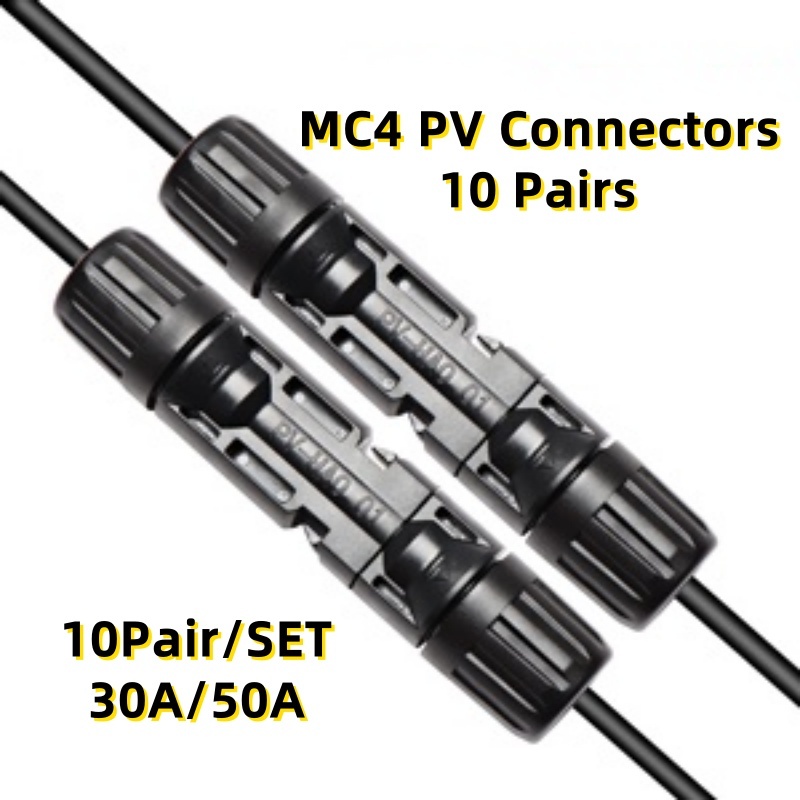 10Pair/SET MC4 Connector Solar Panel 1000V 30A 50A PV Connector Panel ...