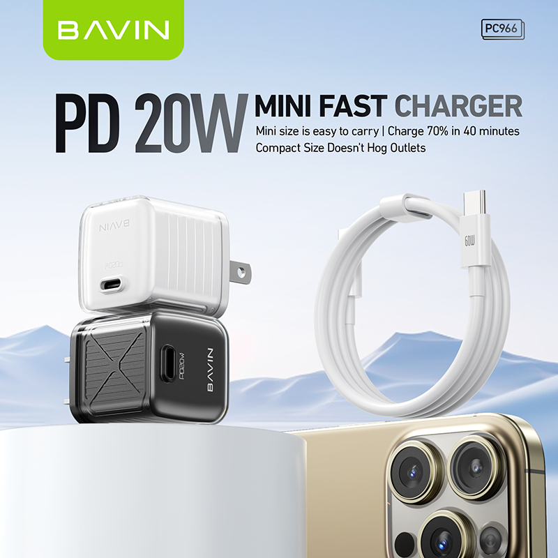 COD BAVIN PC966 20W PD Mini Fast Charger Adapter w/ Intelligent Micro ...
