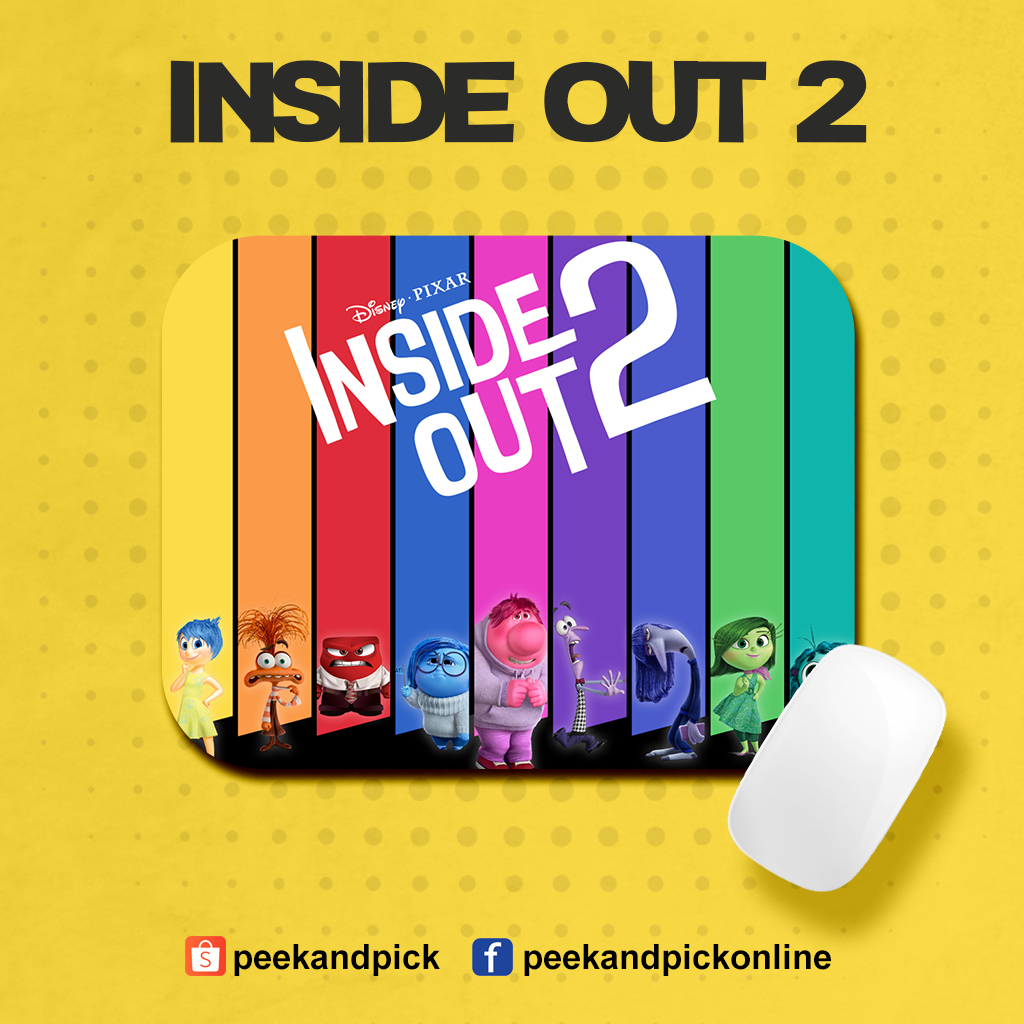 Inside Out 2 Design Mouse Pad InsideOut Mousepad Joy Sadness Anger Fear ...
