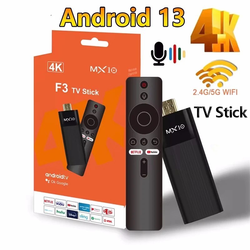 Android 13 Smart TV Stick 4K HD 2.4G 5G Dual Wifi Voice Smart Media Player TV Receiver For ...