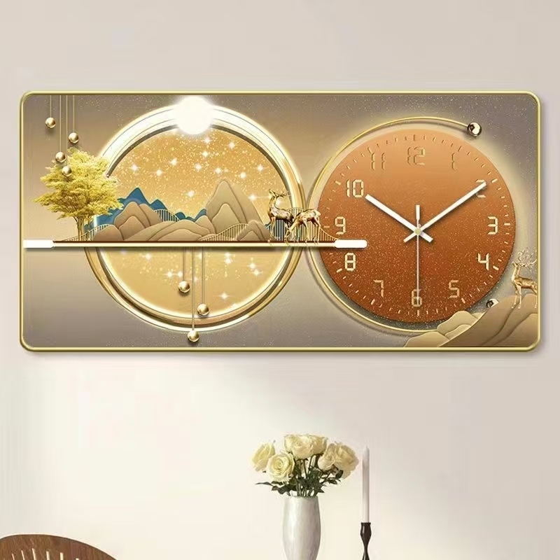 Modern Living Room Clock Mural Dining Room Decoration Clock Bedroom ...