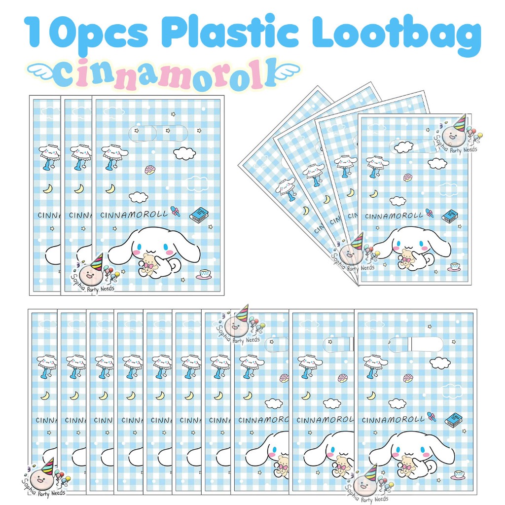10pc Plastic Lootbag Pastel Sky Blue CInnamroll Cinna Design | Shopee ...