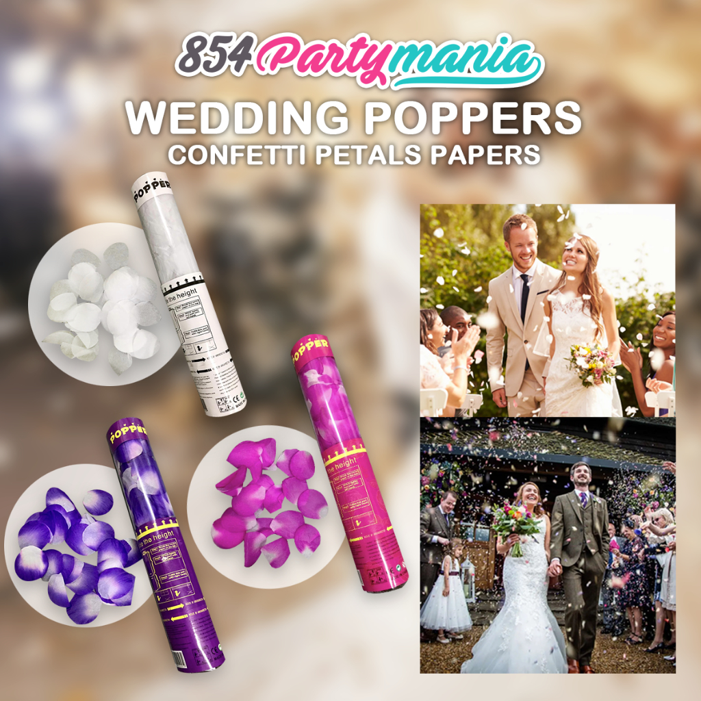 WEDDING POPPERS PETALS 30CM petal poppers petal confetti poppers for ...